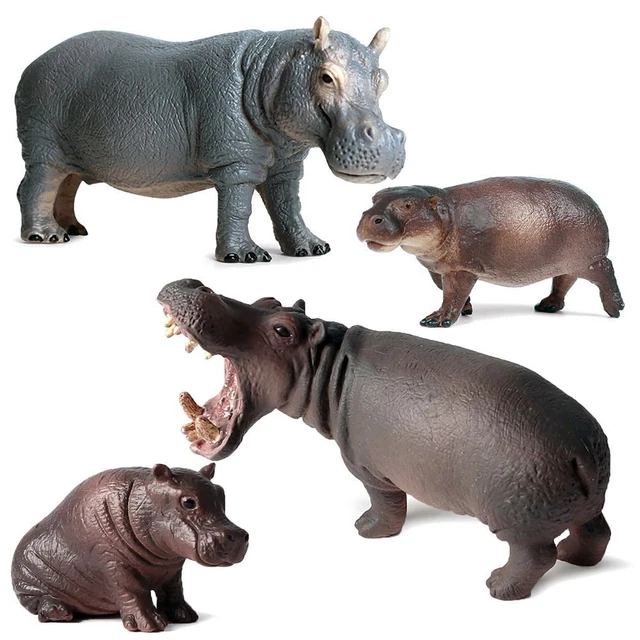 HIPPOPOTAMUS MODEL ZOO Scenes Lifelike Hippo Figurine Simulation ...