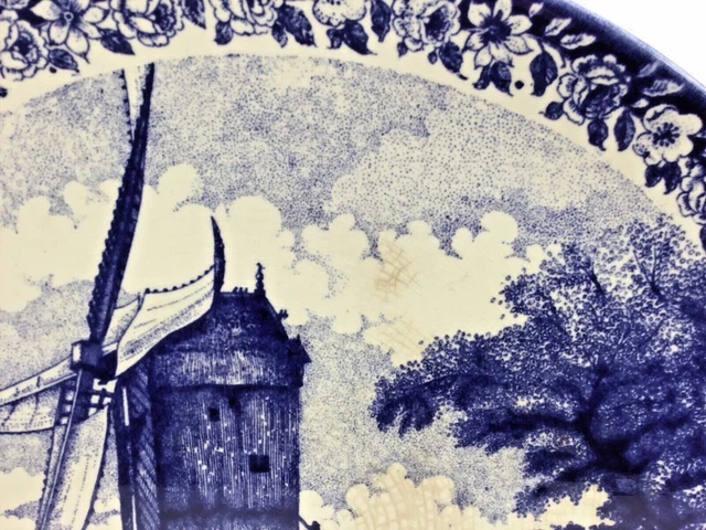 VTG DELFTS BLAUW Chemkefa Windmill Design "De Zomer" plate 11 1/2" with ...