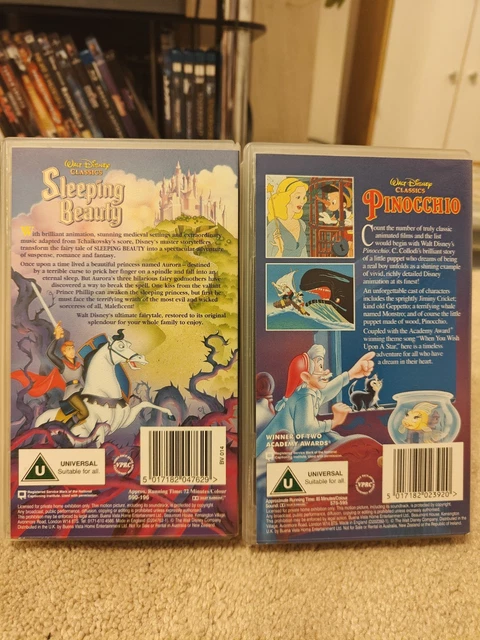 SLEEPING BEAUTY & Pinocchio (VHS, 1990s) – Walt Disney Classics – Rare ...