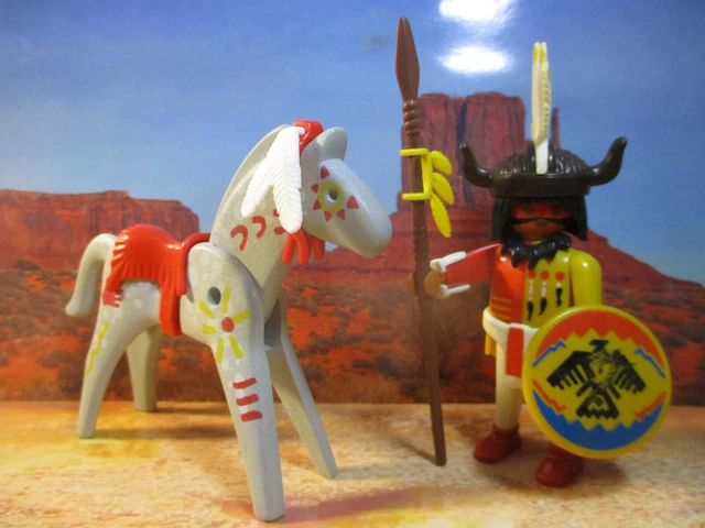 PLAYMOBIL INDIENS / Western / Cowboy / Arc / Flèches / Cheval Vintage ...