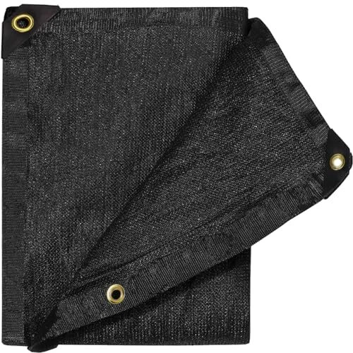 90% BLACK SHADE Cloth Heavy Duty Shade Mesh with Grommets Sunblock 6ft ...