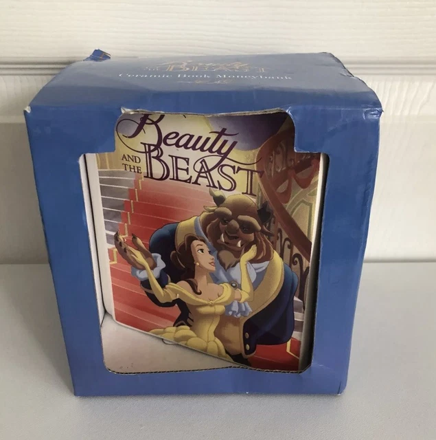 DISNEY BEAUTY AND The Beast Ceramic Book Shaped Money Box Piggy Bank ...