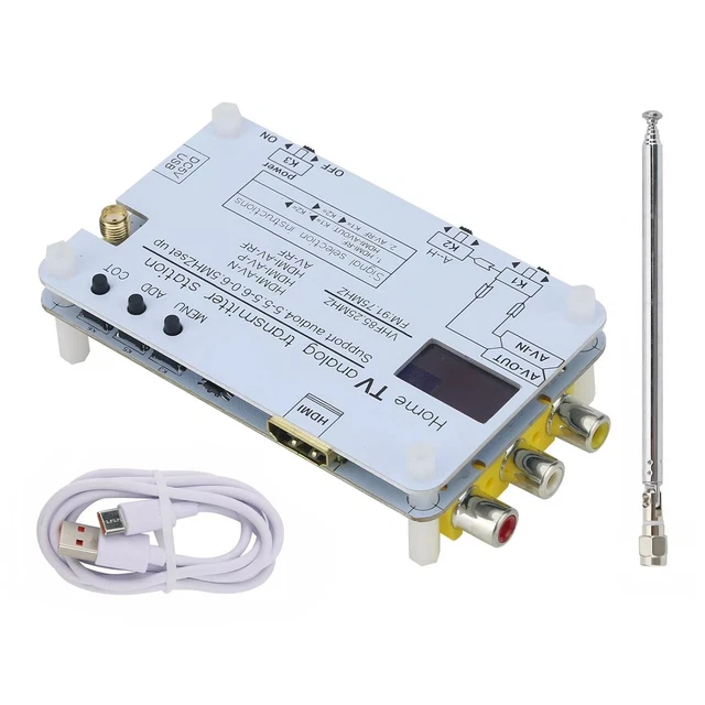 WHITE ANALOG TVS Signal Transmitter Home Analog TV Transmitter w/ OLED ...