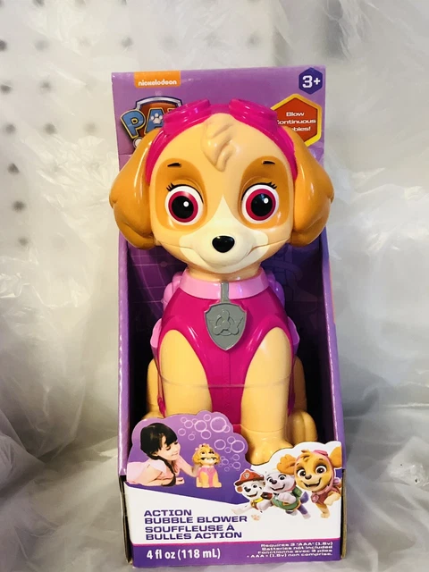 PAW PATROL SKYE Action Bubble Blower With Bubbles Continuous Bubbles ...
