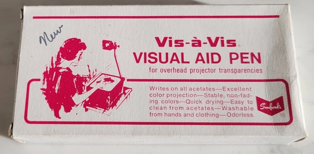 VINTAGE VIS-A-VIS Visual Aid Pens overhead transparencies Sanford's USA ...
