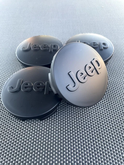 JEEP OEM MATTE BLACK 2.5" Wheel Center Caps 63mm Grand Cherokee ...