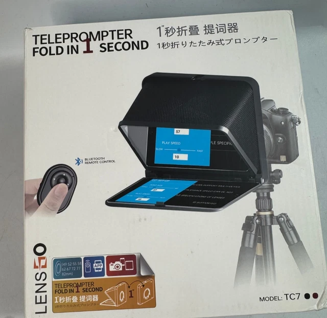 LENSGO TC7 PROTABLE Foldable Teleprompter Prompter for Cell Phones ...