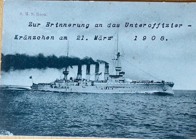 KAISERMARINE KREUZER S.M.S Roon von 1908 Karte nicht gelaufen EUR 7,90 ...