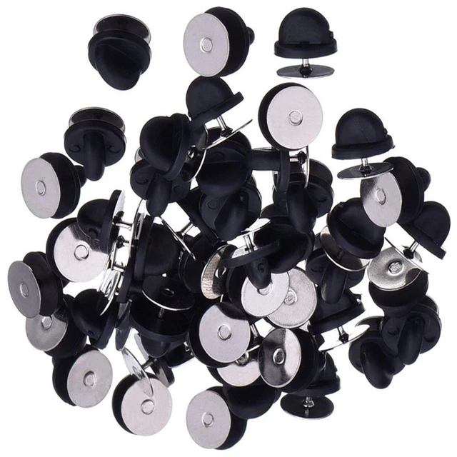 MULTI-USE BLANK PIN Box of Pins Rubber Backs for Stick Backing Clutch ...