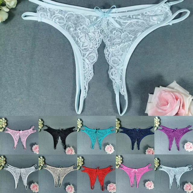 FEMMES DENTELLE CULOTTE Entrejambe sous-Vêtement Strings Lingerie G ...
