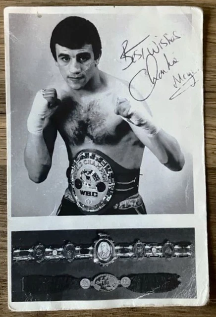 CHARLIE MAGRI SIGNED Pre-Printed Photo WBC Boxing World Champion c1983 ...