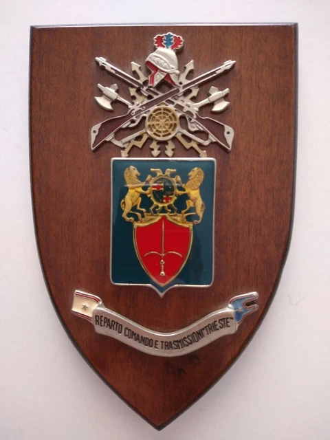 CREST ANNI 70 Reparto Comando e Trasmissioni Trieste in legno di noce ...