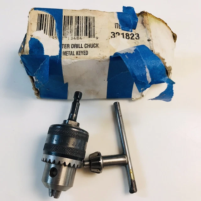 HITACHI 321823 3/8 Inch Metal Keyed 3-Jaws Drill Chuck Rohiti Vintage ...