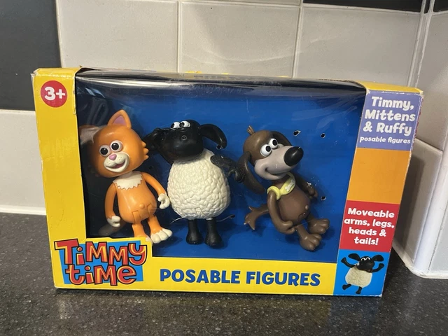 BUNDLE OF 3 X CBeebies Aardman Timmy Time Figures Bundle Mittens Ruffy ...