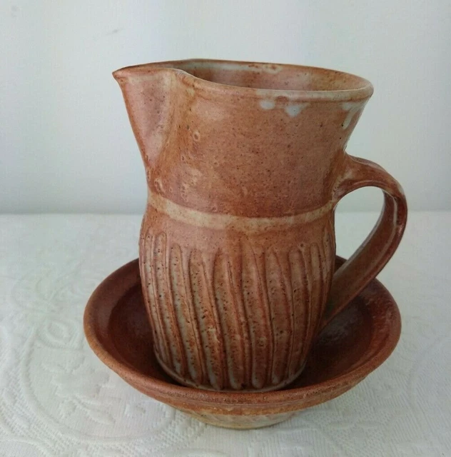 RARE VINTAGE GISELA Graham Pottery Pitcher and Bowl Glazed Signed £57. ...