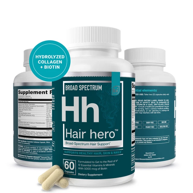 HAIR HERO - Broad-Spectrum Hair Formula - Healthy Hair, Skin, and Nails ...