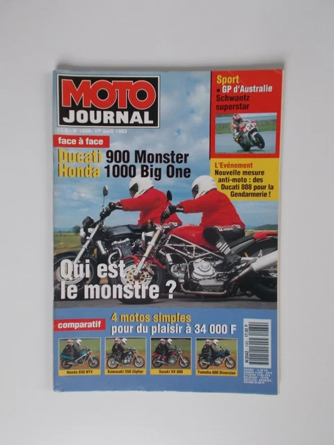 MOTO JOURNAL 1080 Ducati 900 Monster-Honda 1000 Big One-Honda 650 Ntv ...