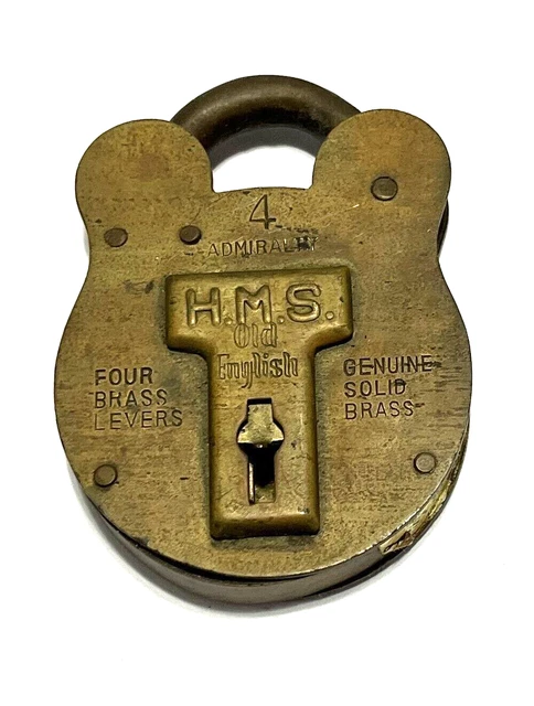 HMS VINTAGE OLD English 4 Genuine Solid Brass Lock Jas. Morgan & Sons ...