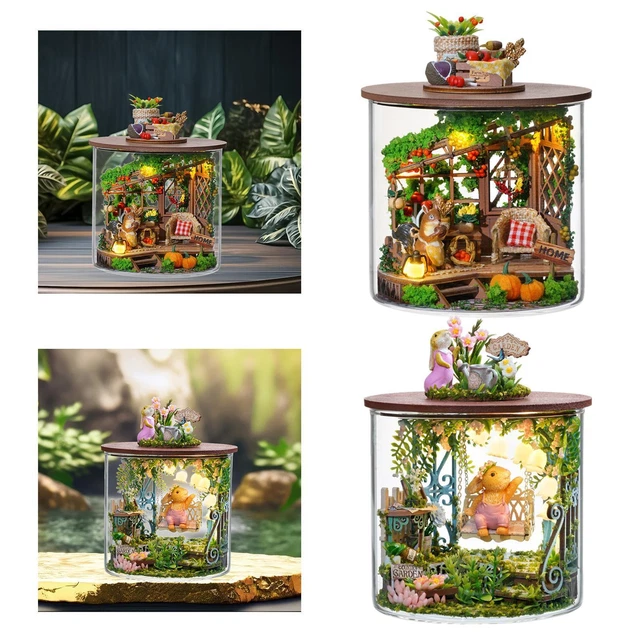 MINI MAISON DE poupée en bois 3D, modèle artisanal, bouteille de rêve pour EUR 23,33 - PicClick FR