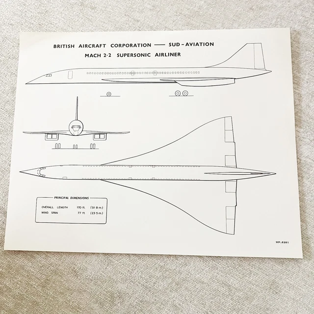 1960'S BRITISH AIRCRAFT Corporation Concorde Aircraft Schematic ...