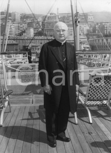 1954 GENOVA ARRIVO del cardinale Francis Joseph SPELLMAN - Foto 18x24 ...