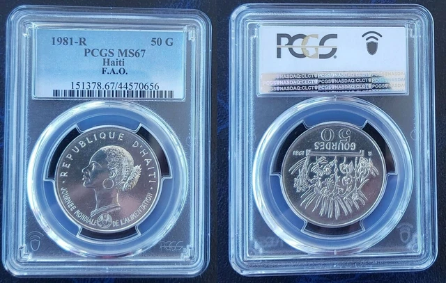 HAITI SILVER 50 Gourdes Unc Coin 1981 Year Km#149 Fao Pcgs Grading Ms67 £131.87 - PicClick UK