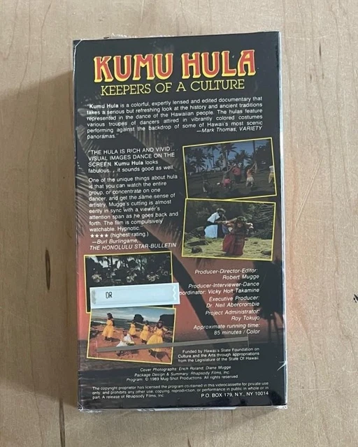 HAWAII TRADITIONAL DANCE KUMU HULA: KEEPERS OF A CULTURE (1989) Sealed ...