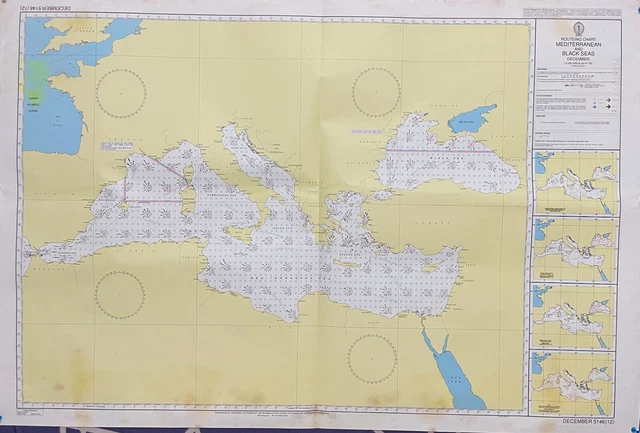 ADMIRALTY 5146(12) ROUTEING Chart MEDITERRANEAN AND BLACK SEAS MARINE ...