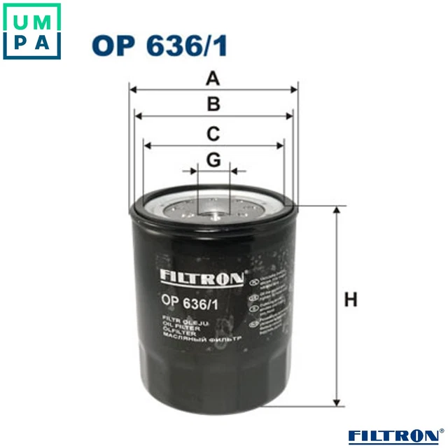 OIL FILTER OP 636/1 FOR VAUXHALL MIDI/Mk/II/Bus ISUZU CAMPO BIGHORN ...