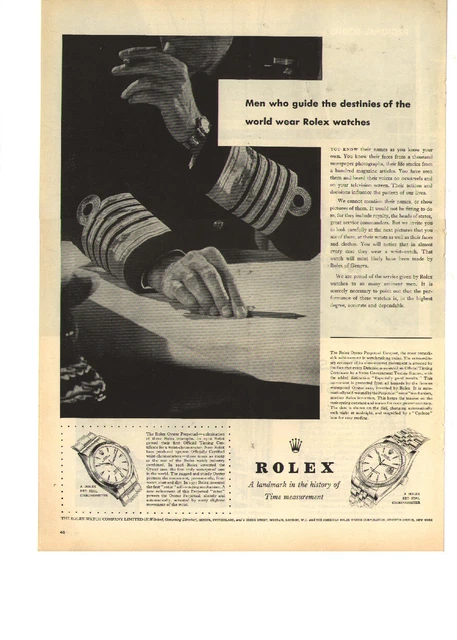 ROLEX MAGAZINE ADVERTISING 1955, "Men who guide the destinies" £15.54 ...