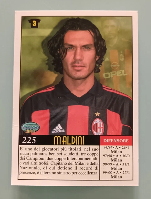 PAOLO MALDINI CARD Mundicromo 2001 (NO FIGURINE PANINI) Milan #3 EUR 3 ...