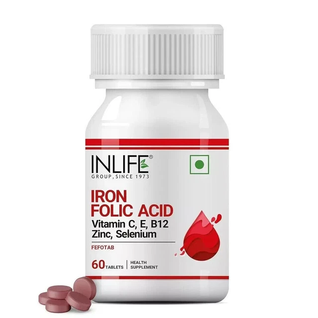 IL IRON WITH Folic Acid, Zinc, Vitamin C, E & B12 (60 Tablets) £16.06 ...