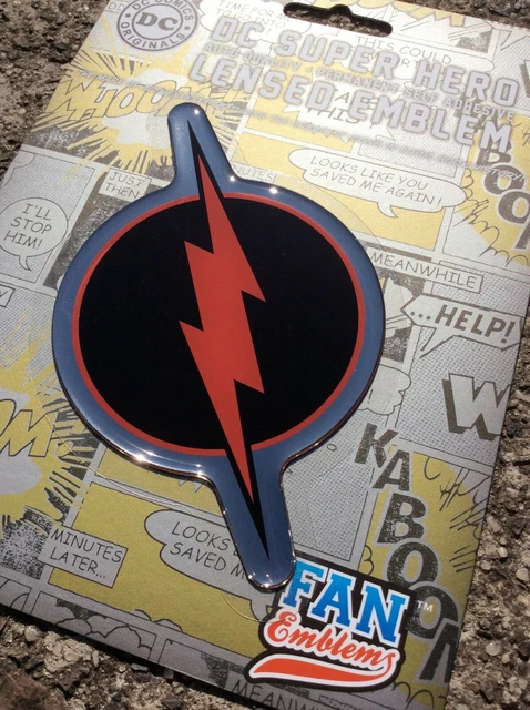 REVERSE FLASH LOGO Car Decal DC Comics Domed Black Red Chrome ...