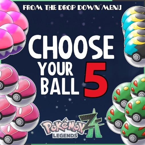 CHOOSE YOUR 5 Ball For Pokémon Legends Z-A Apricorn Balls Apriball ...