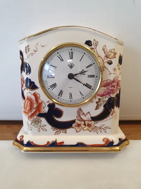 VINTAGE MASONS IRONSTONE Mandalay Mantle Clock New Battery Fitted H13cm ...