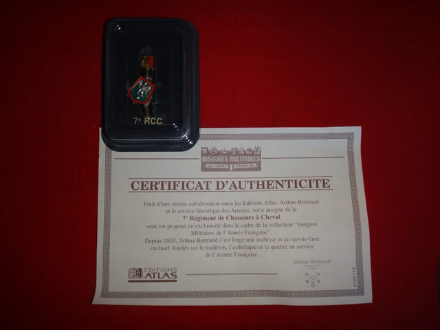 FRENCH MILITARY 7TH RCC Insignia, Arthus-Bertrand Certificate ...