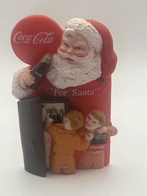 VINTAGE 1996 COCA Cola And Santa Refrigerator Magnet Hard Rubber Pre ...