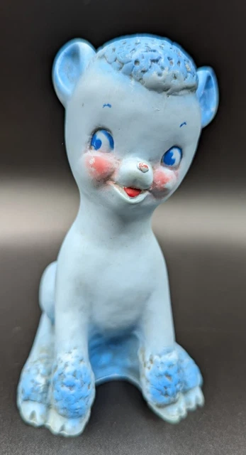 VINTAGE UNMARKED LAMB Sheep Blue Eyes Squeaky Rubber Toy ...