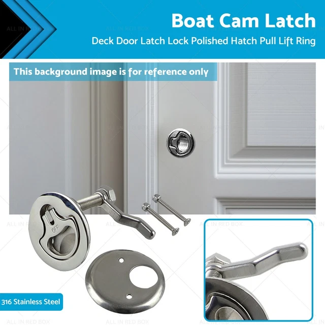 316 STAINLESS STEEL Boat Cam Deck Door Latch Lock Polished Hatch Pull ...
