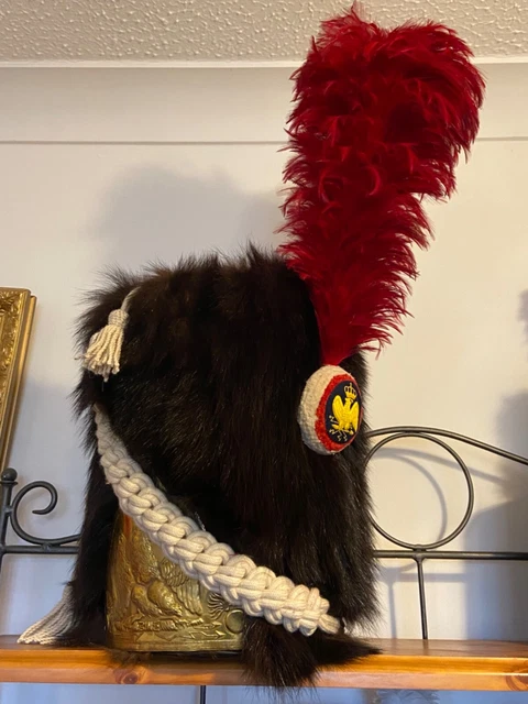 FRENCH SHAKO HAT Bearskin Hat For Infantry Of Guard OFFICER ARTIFICIAL ...