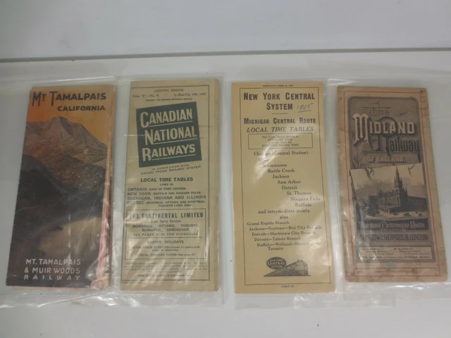VINTAGE RAILWAY SYSTEM Railroad Time Tables Timetable Map Lot of 4 $9. ...