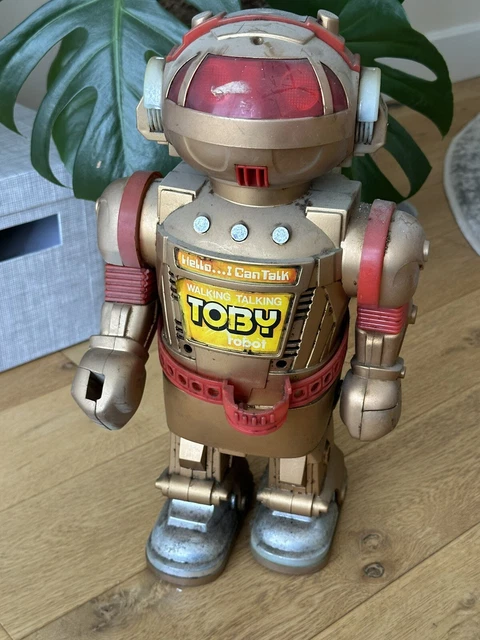 1986 TOMY TOBY Walking Talking Robot Neuf Brillant Ind. Jouet Spatial ...