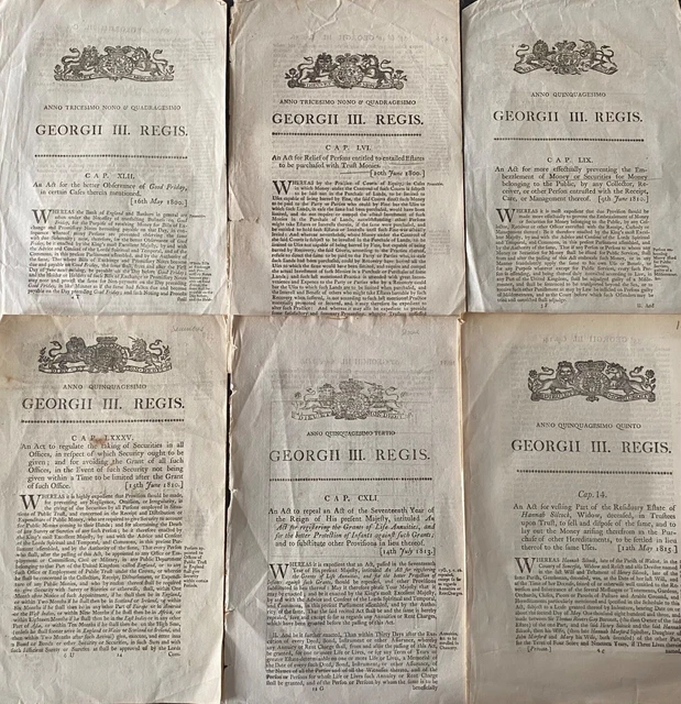 LARGE COLLECTION OF Assorted Antique Georgian/Victorian Act Of ...