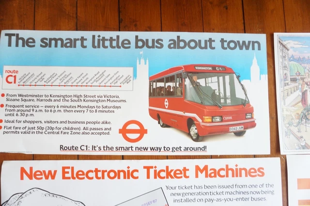 1970S 1980S COLLECTION of Bus Interior Poster London Transport ...