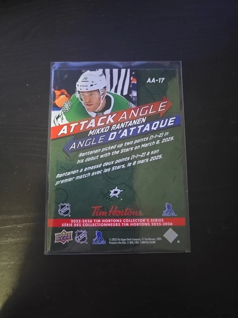 2025/26 UD TIM Hortons Hockey Cards Attack Angle AA17 MIKKO RANTANEN AA ...