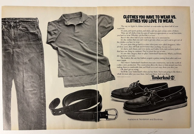 TIMBERLAND AD RARE & Collectible Mini Fashion Poster, Vintage 80s ...