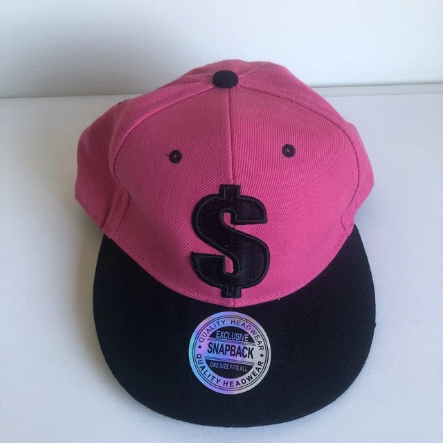 MONEY DOLLAR MILLIONAIRE Symbol Logo Snapback Baseball Cap Hat - Pink ...