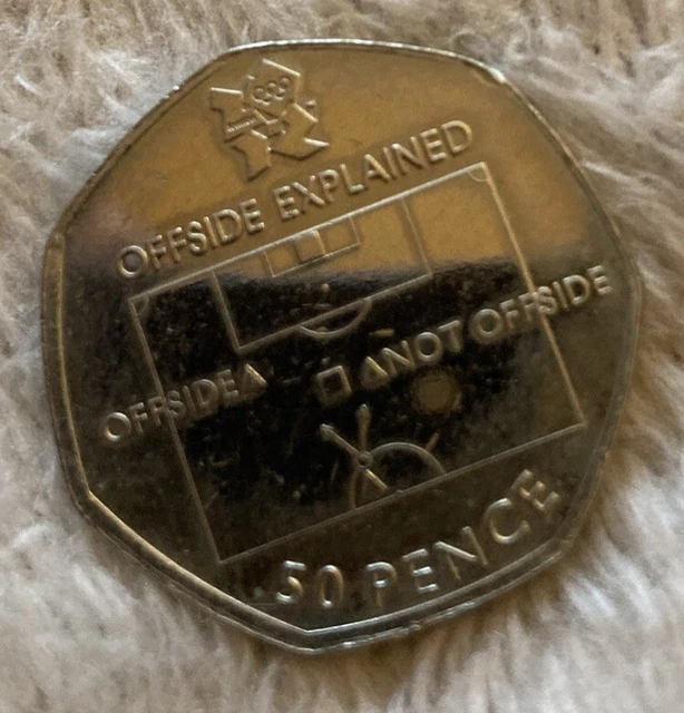 LONDON OLYMPICS 2011 football Offside 50p coin £17.50 - PicClick UK