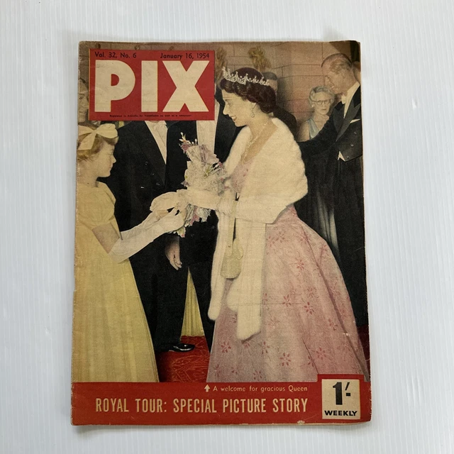 VINTAGE 50’S PIX Magazine Vol 32, No 6 Jan 16, 1954 Special Royal Issue ...