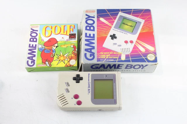 NINTENDO GAMEBOY 1989 Original Box Working w/ Boxed Complete Mario Golf ...